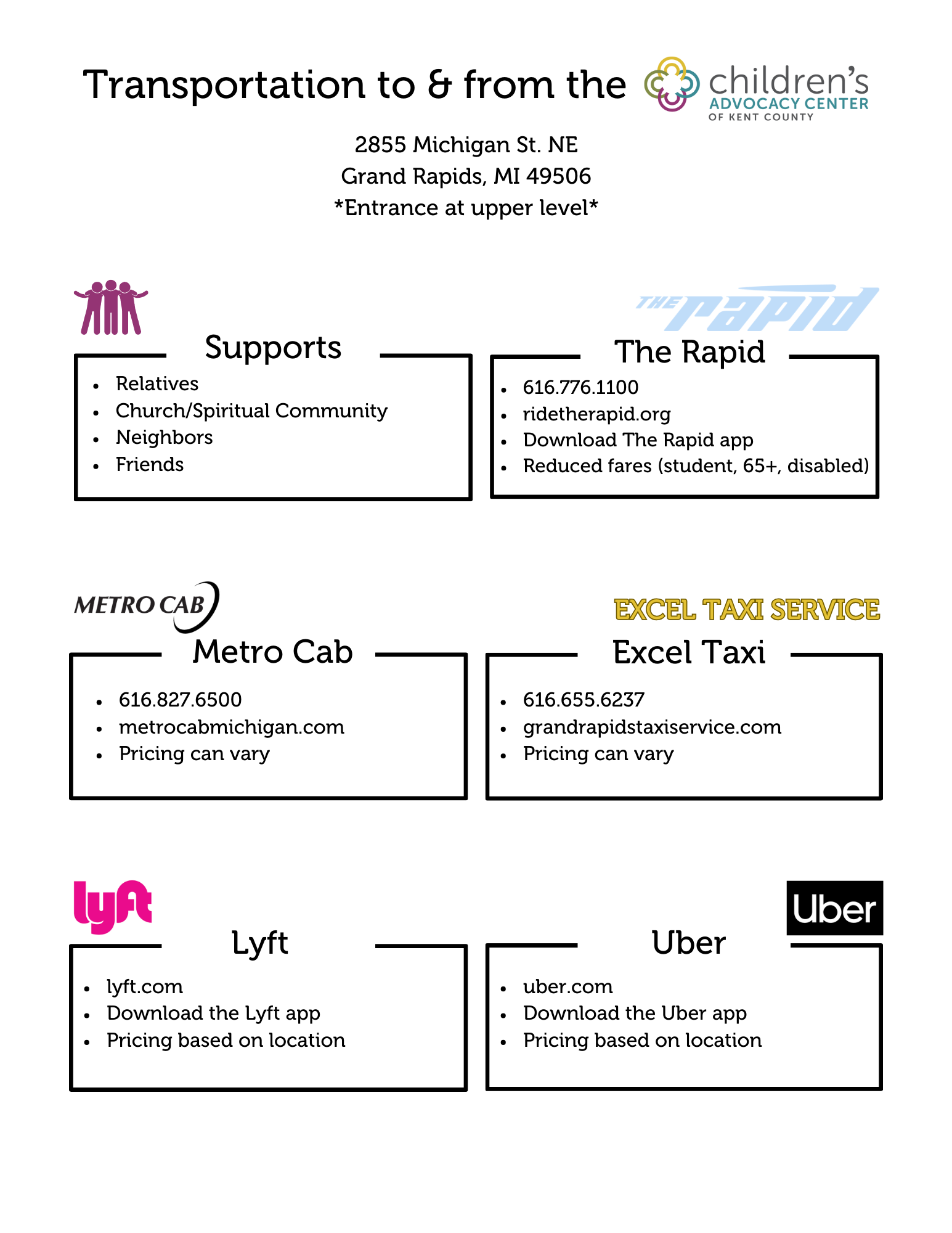CAC Transportation Resource – Children's Advocacy Center of Kent County